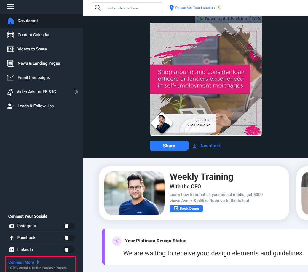 How To Connect to Your Facebook Personal Page on roomvu - roomvu Academy